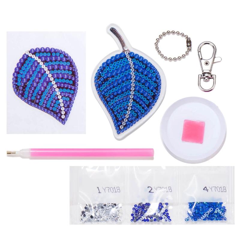 Handmade 5D Mosaics Keychains Diamond Painting Pendant Kits DIY Full ...