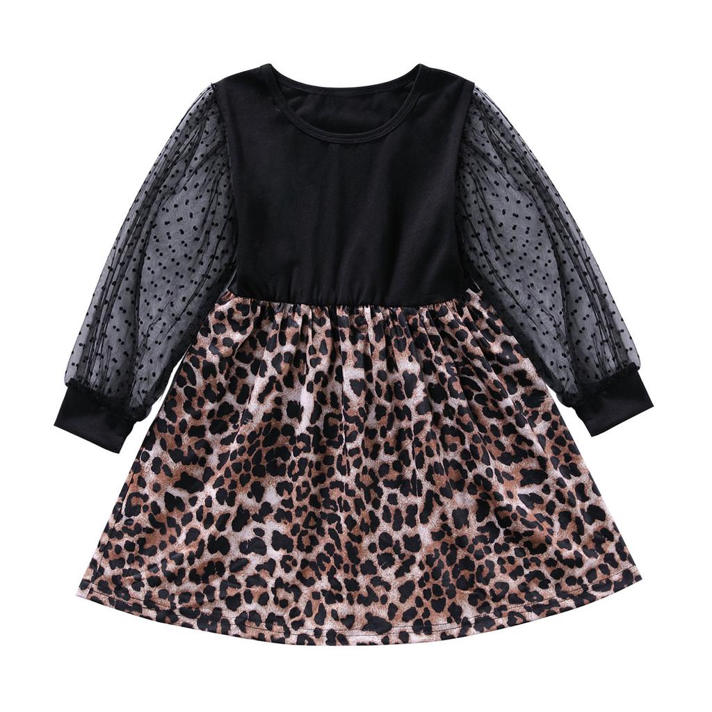 Buy [EM] Toddler Kids Baby Girl Princess Leopard Floral Tulle Party ...