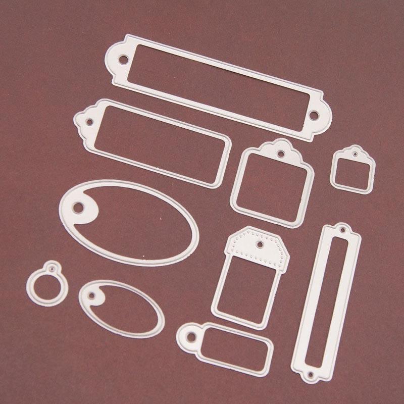 Buy 10Pcs/ Frame Metal Tag Cutting Dies Scrapbooking Embossing Paper ...