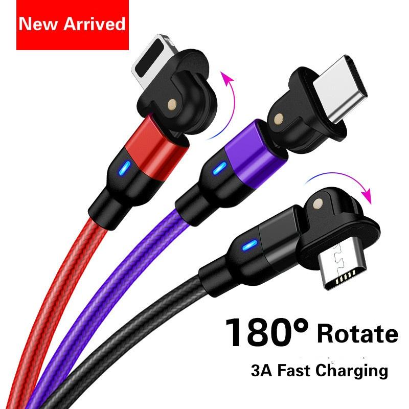 Buy Cabo USB Giratório De 180 Graus/De Carregamento De Fio Trançado De ...