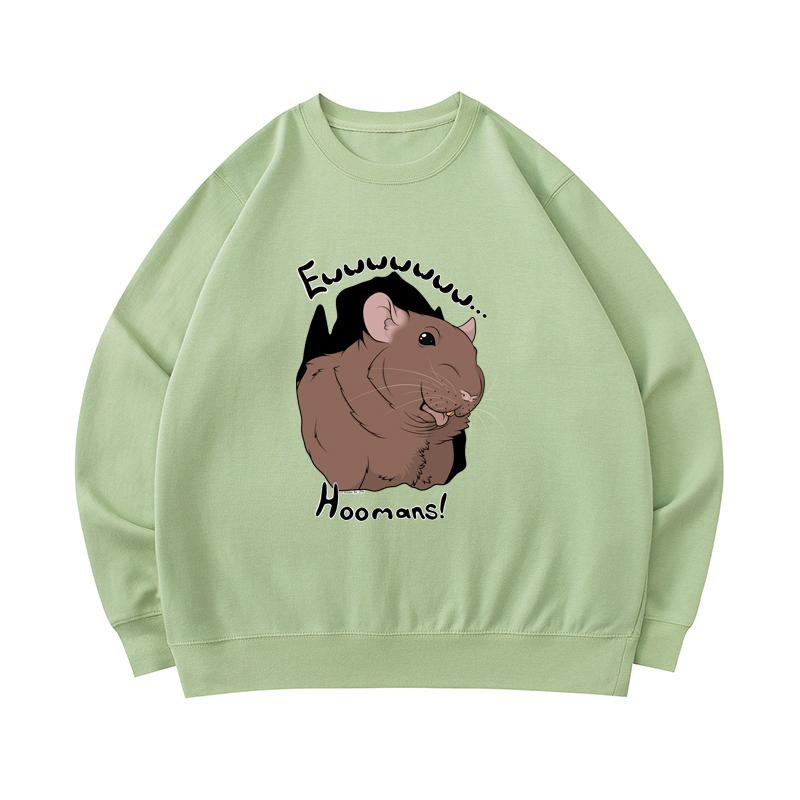 💰Kaufe Men's 300 GSM 100% Cotton Sweatshirt Eww Rat Mink Print Street ...