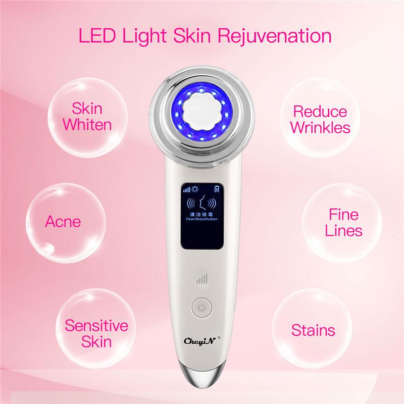 Facial Beauty Device with RF EMS LED Function Electric Facial Vibration ...