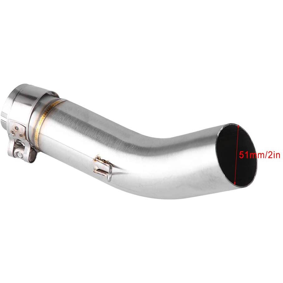 Buy REALZION Motorcycle Exhaust Middle Pipe Connection Link Pipe ...