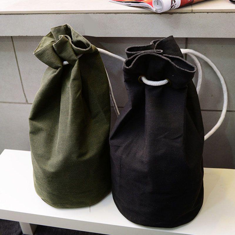 Buy Classic Women Canvas Backpack Drawstring Sport Bag Travel Portable ...