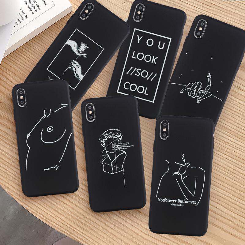 Buy Black Mobile Phone Case Line Drawing Simple Classic Shell for ...