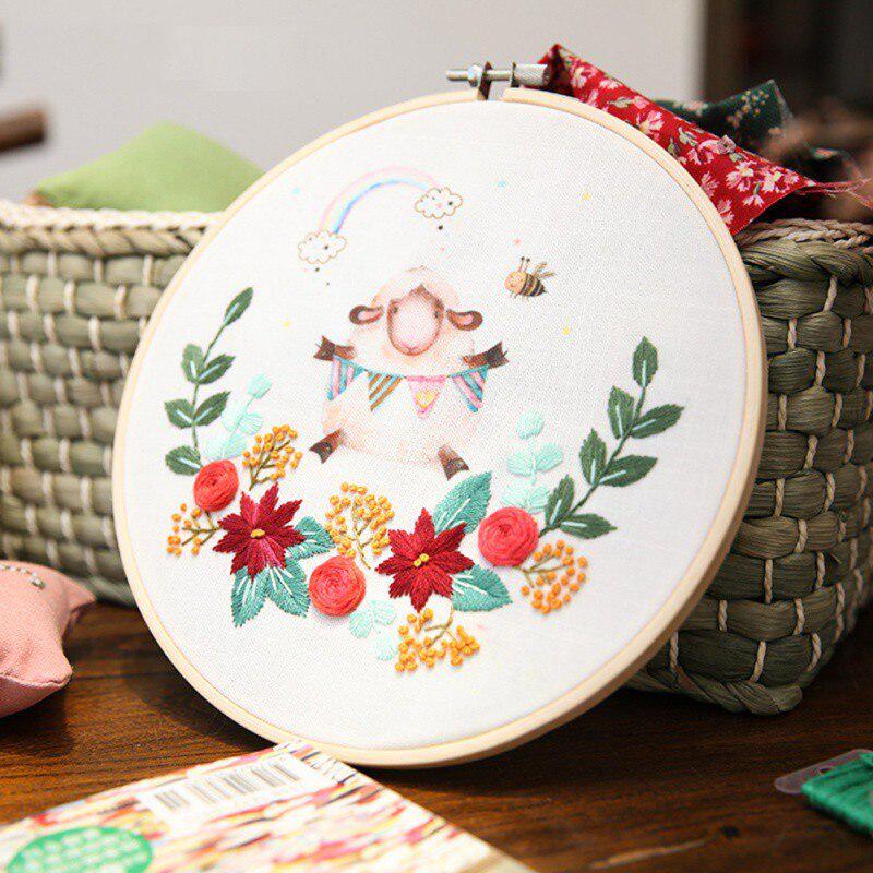 Buy Cartoon Animal Hand Embroidery DIY Handmade Kit Beginner Embroidery ...