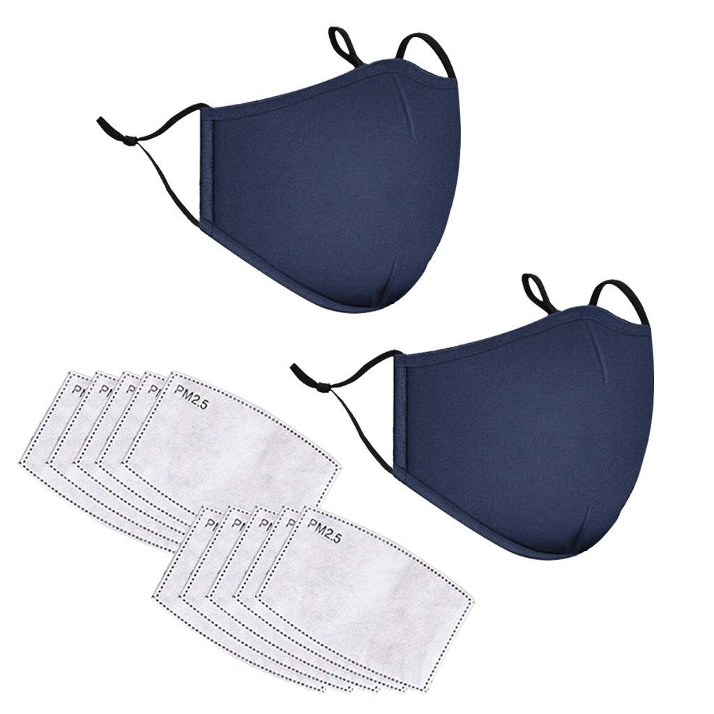 Buy 2pcs Pm2.5 Cotton Mask Protection Face Masks Adult Washable ...