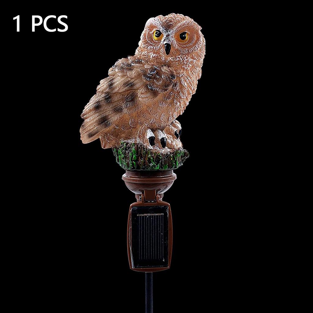 Buy Solar Resin Owl LED Light Waterproof Ground Plug Light Garden ...