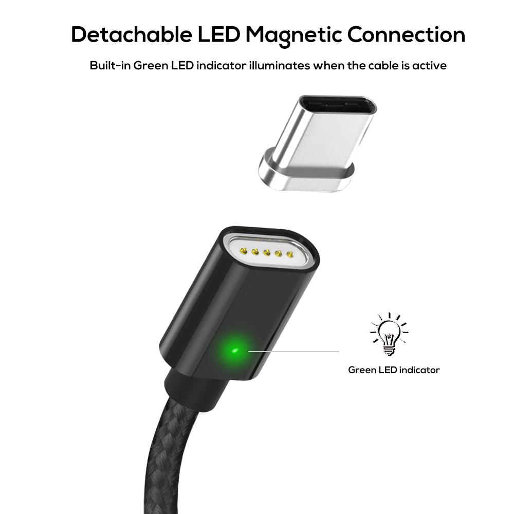 Buy TOPK Magnetic Cable Micro USB Cable Nylon Braided Data Sync Mobile ...