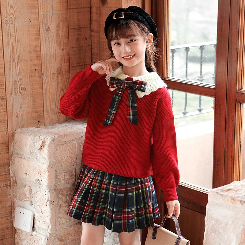 Buy Autumn Winter Girl Korean Sweet Cute Warm Sweater Short Skirt Set ...