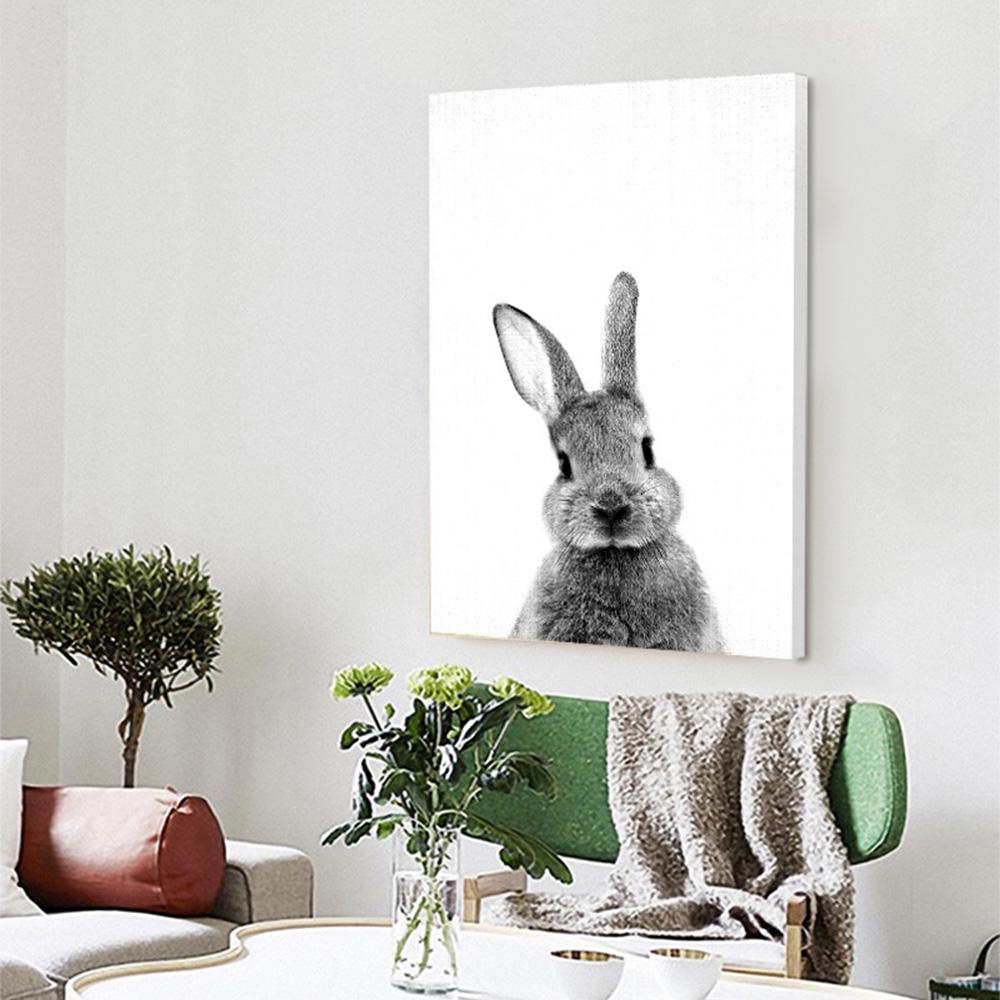 Nordic Rabbit Art Poster Wall Painting Frameless Print Picture Home ...