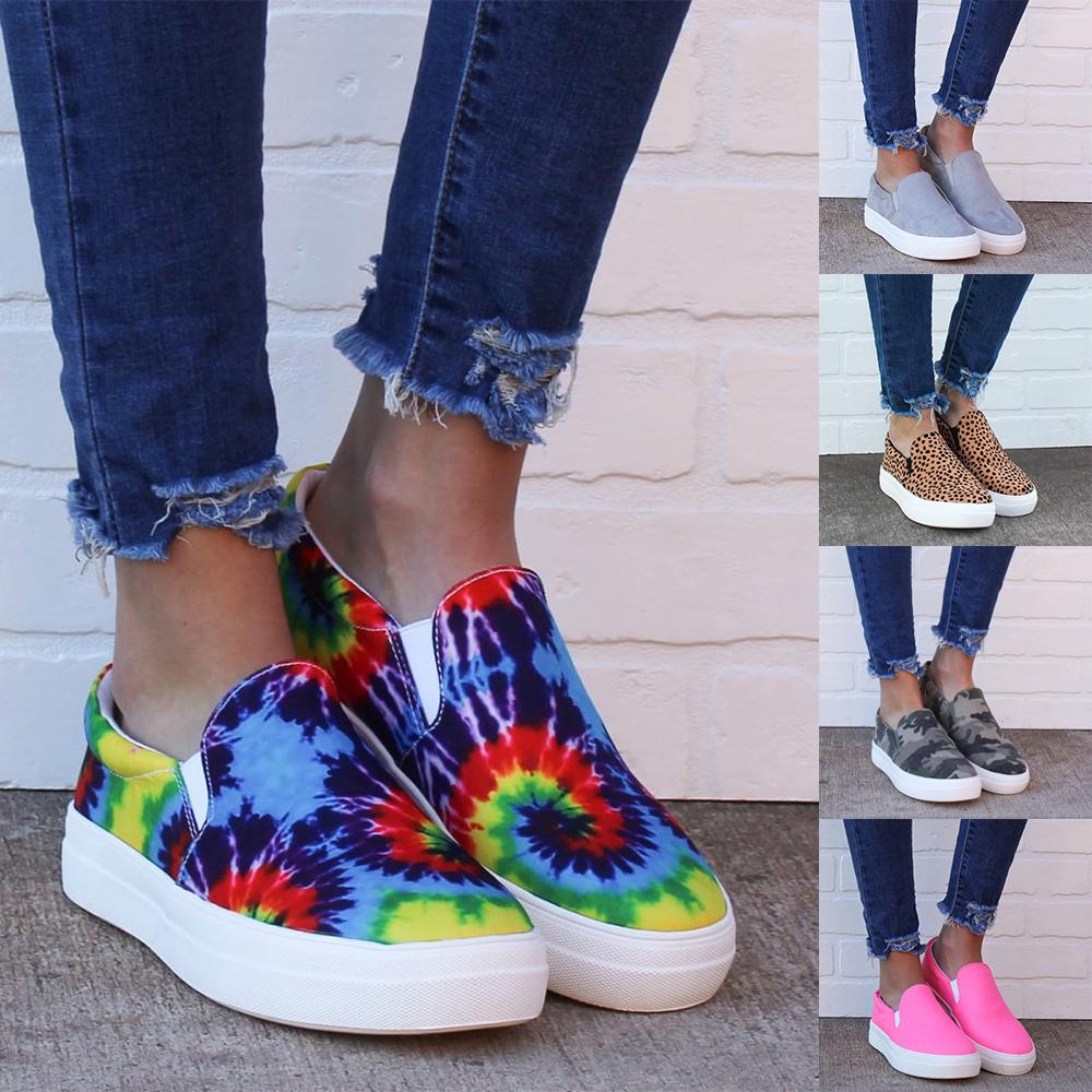 Buy Women Platform Daily Casual Comfy Shoes Women Slip On Round Toe ...