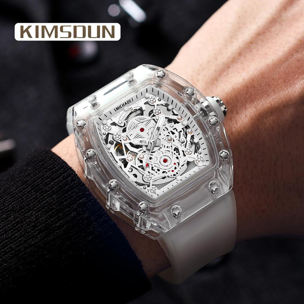 Buy 2022 KIMSDUN Watch Men's top brand luxury clock transparent barrel ...