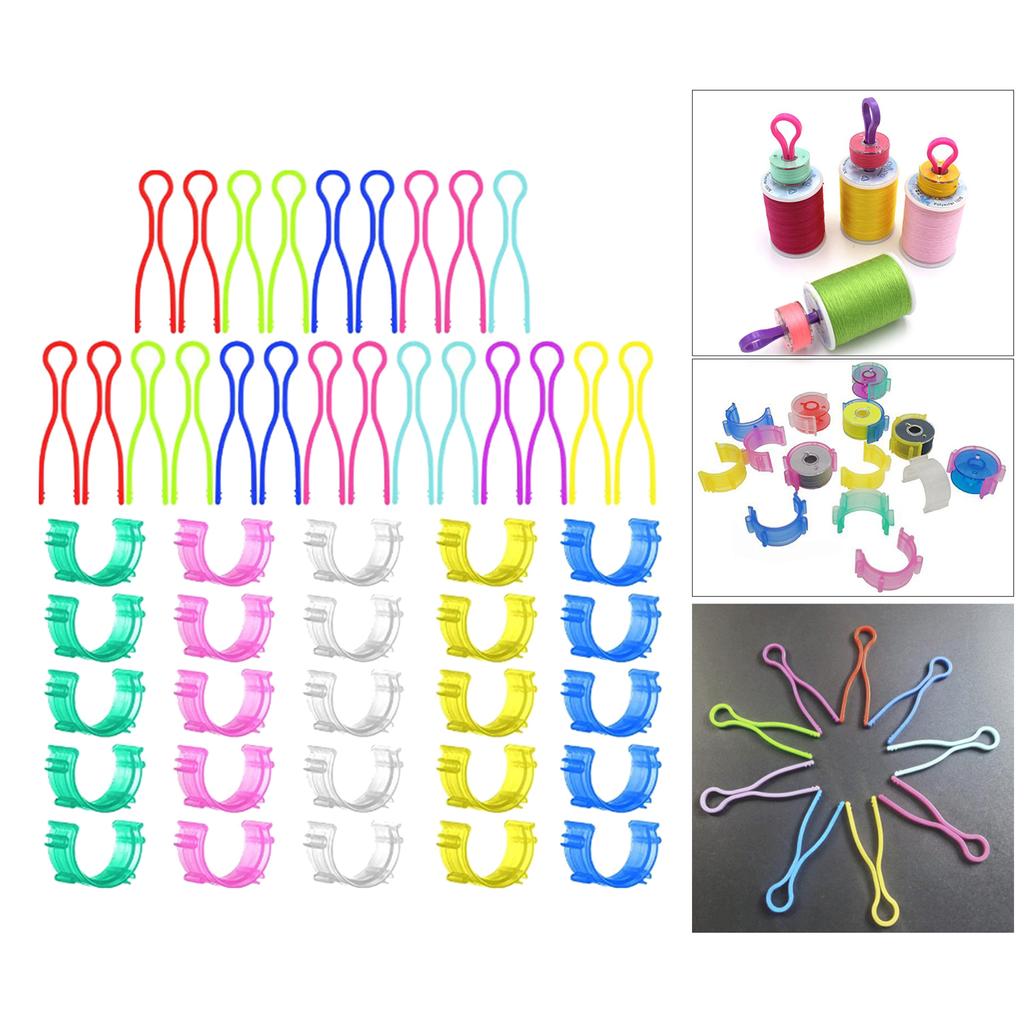 Buy 25Pieces Sewing Thread Bobbin Holder Clips , 25Pcs Plastic Long 2 ...