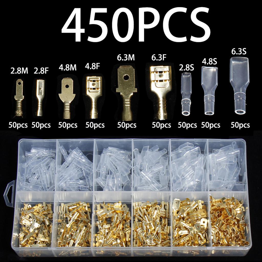 Cheap 450Pcs Wire Crimp Terminal Block Male Female Spade Connectors ...