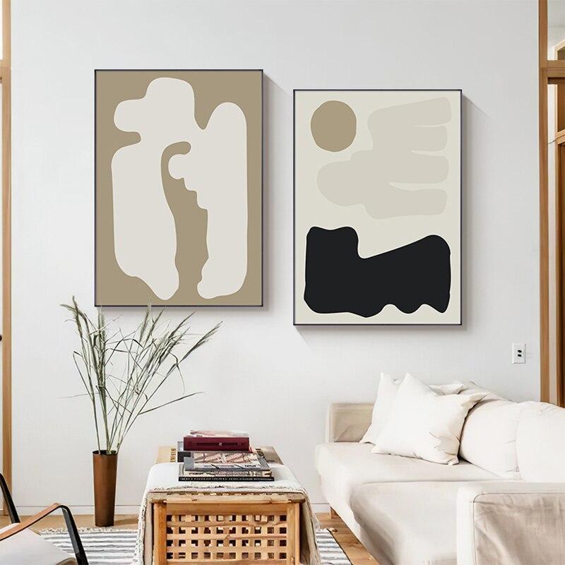 Minimalist Abstract Morandi Color Blocks Canvas Prints Painting Face ...