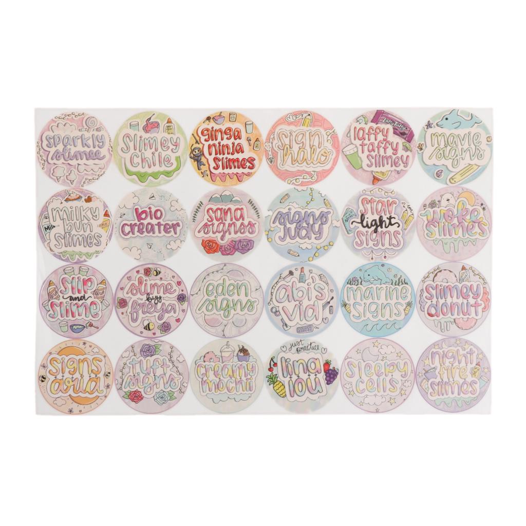 Buy 24pcs Cartoon Slime Containers Sticker Storage Box Sticker Slime ...