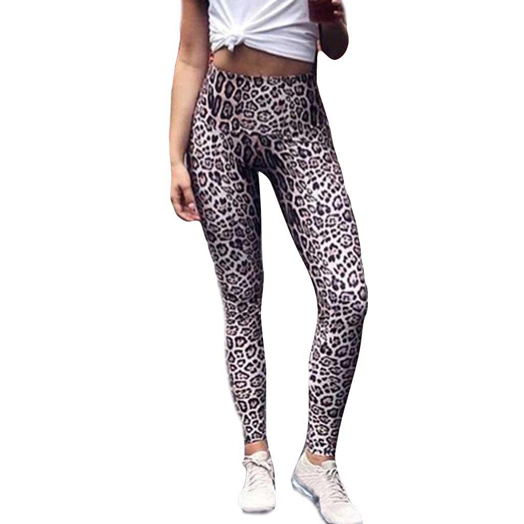 Women Leopard Print Casual Sports Yoga Workout Gym Fitness Exercise ...