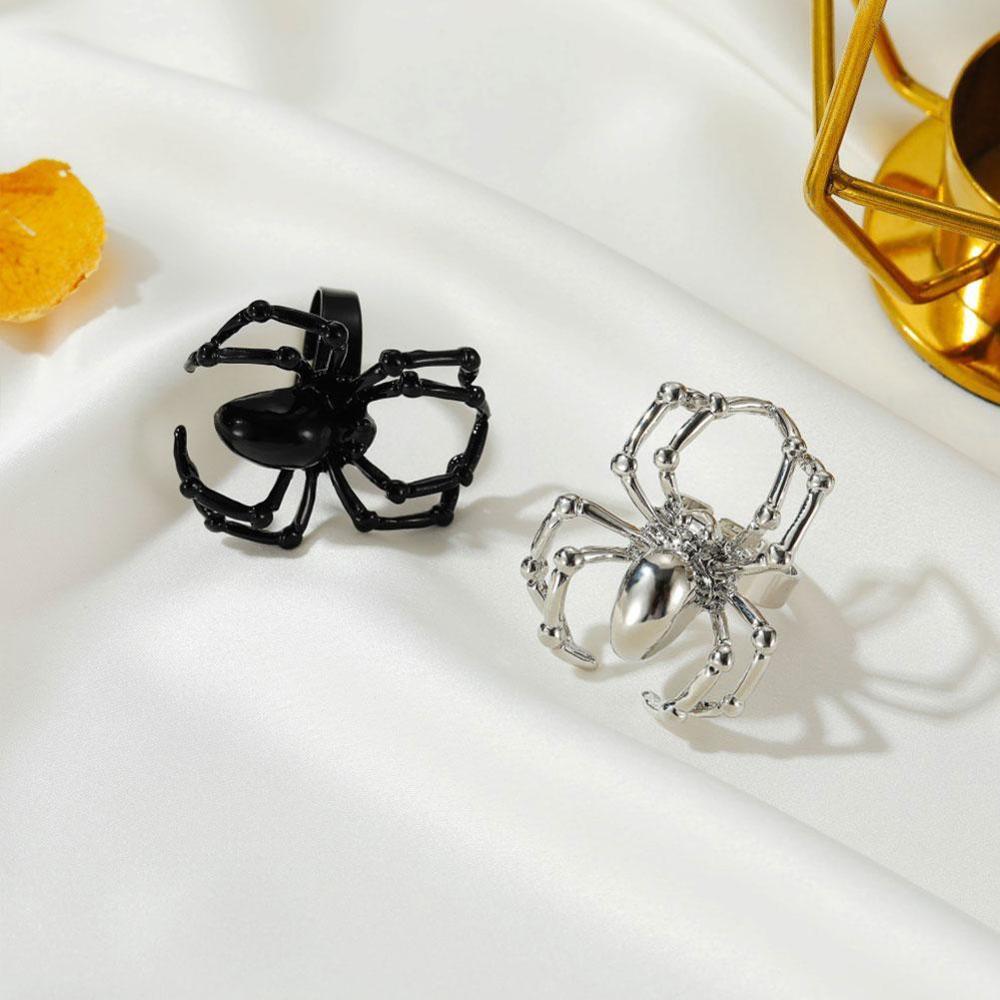 Neo Gothic Simulation Spider Ring Punk Style Halloween Spoof Tricky Toy ...