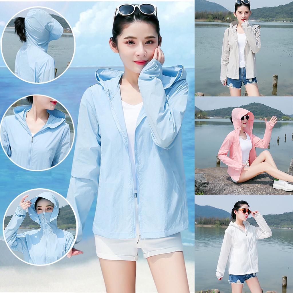 Buy Women's Breathable Long Sleeve Sun Protection Tops Jacket Summer ...