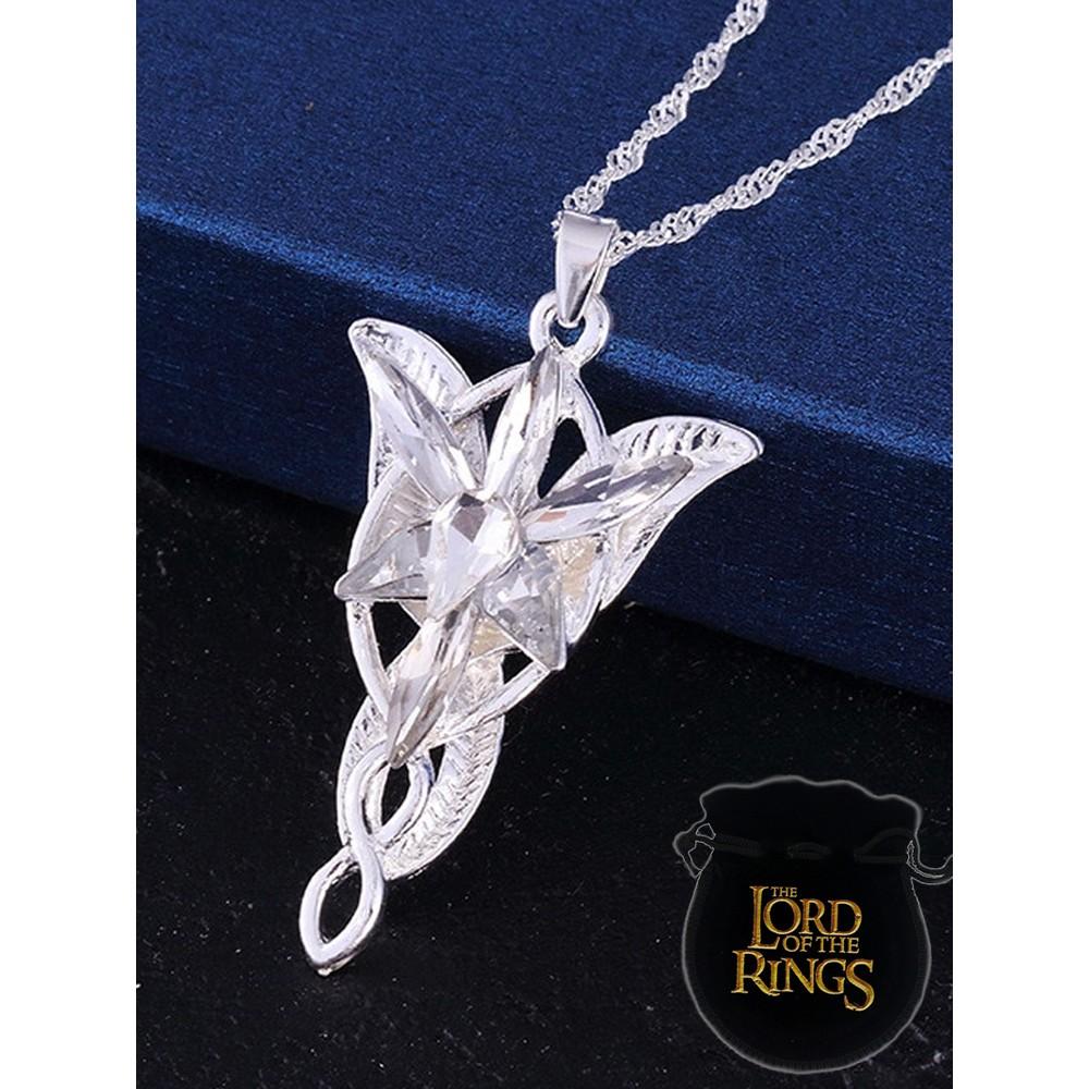925a Silver Elf Necklace Arwen Evenstar Evening Star Lotr Lord of the ...