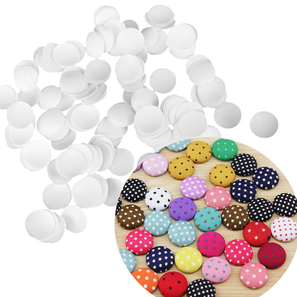 Buy 100 Pieces Plastic Round Buttons Base for DIY Fabric Cloth 15mm at ...