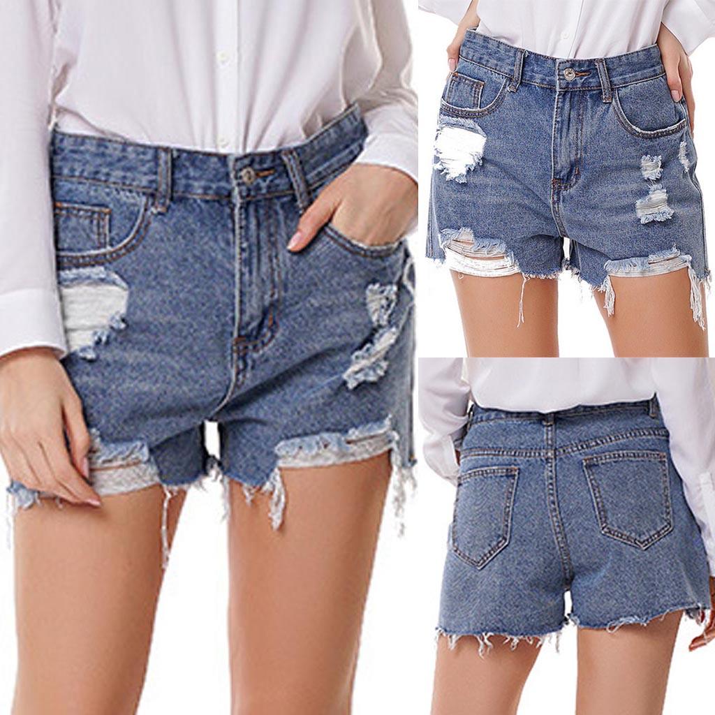 Buy JG Fashion Womens Jeans Mini Pants High Waist Shorts Denim Hole ...