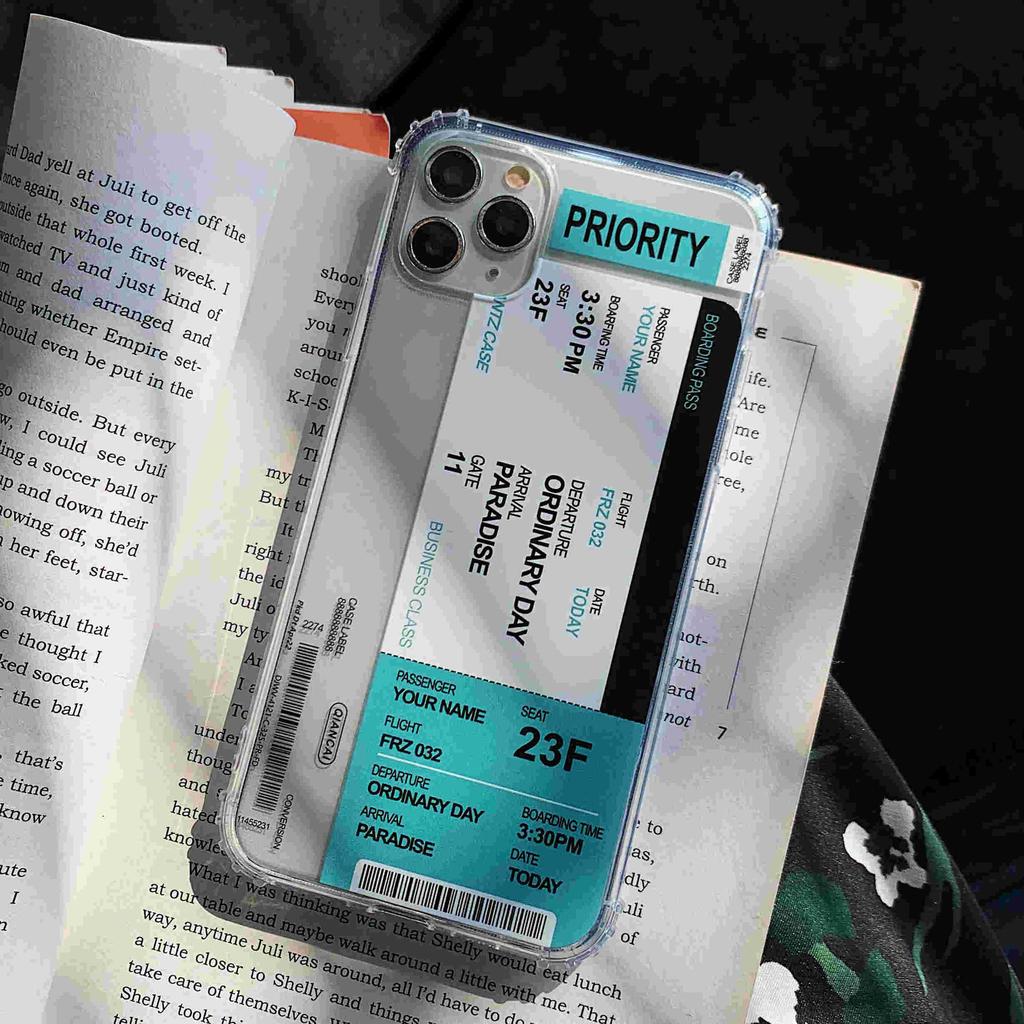 Ins Travel Flight Ticket Phone Case For iPhone 11Pro Max 7 8 Plus X ...