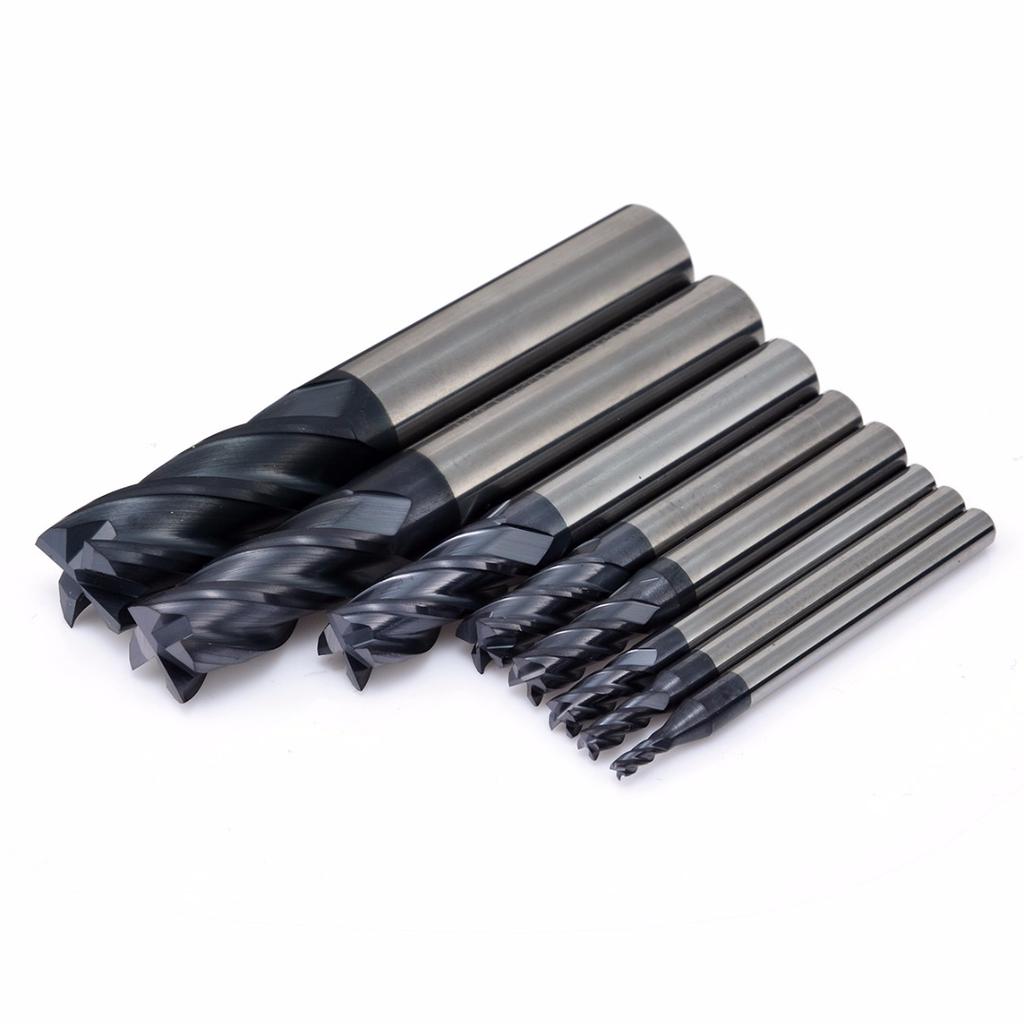 Buy Manyi 8pcs 4 Flutes Carbide End Mill Set Tungsten Steel Milling ...