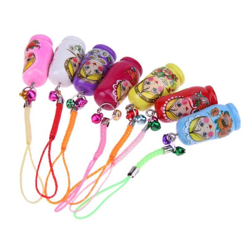 12pcs Creative Wooden Russian Matryoshka Keychain Car Handbag Ornaments ...