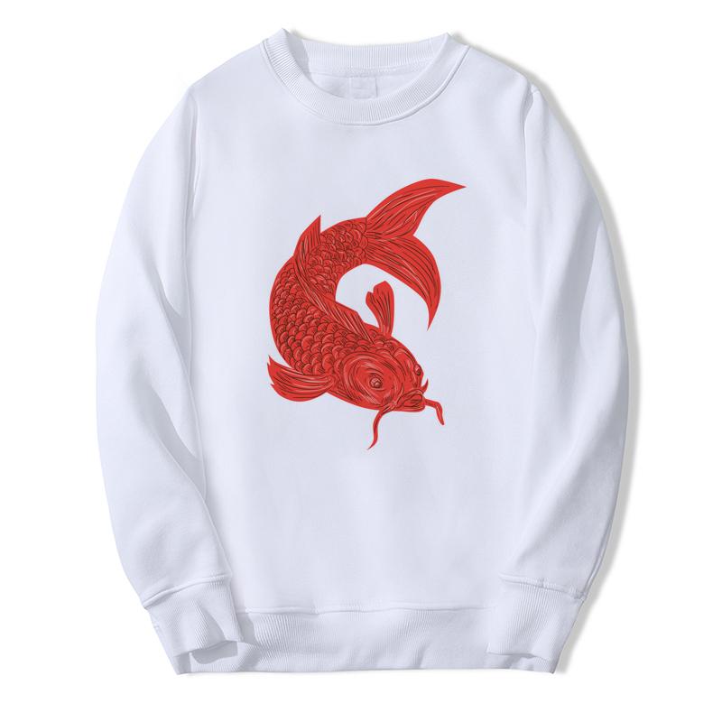 Buy Sweater Harajuku Crew Neck Sweatshirt Red Koi Nishikigoi Carp Fish ...