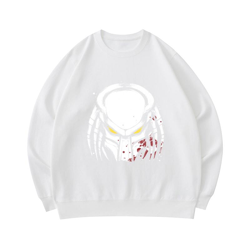 Buy Men's 300 GSM 100% Cotton Sweatshirt Predator Mask Print Street ...