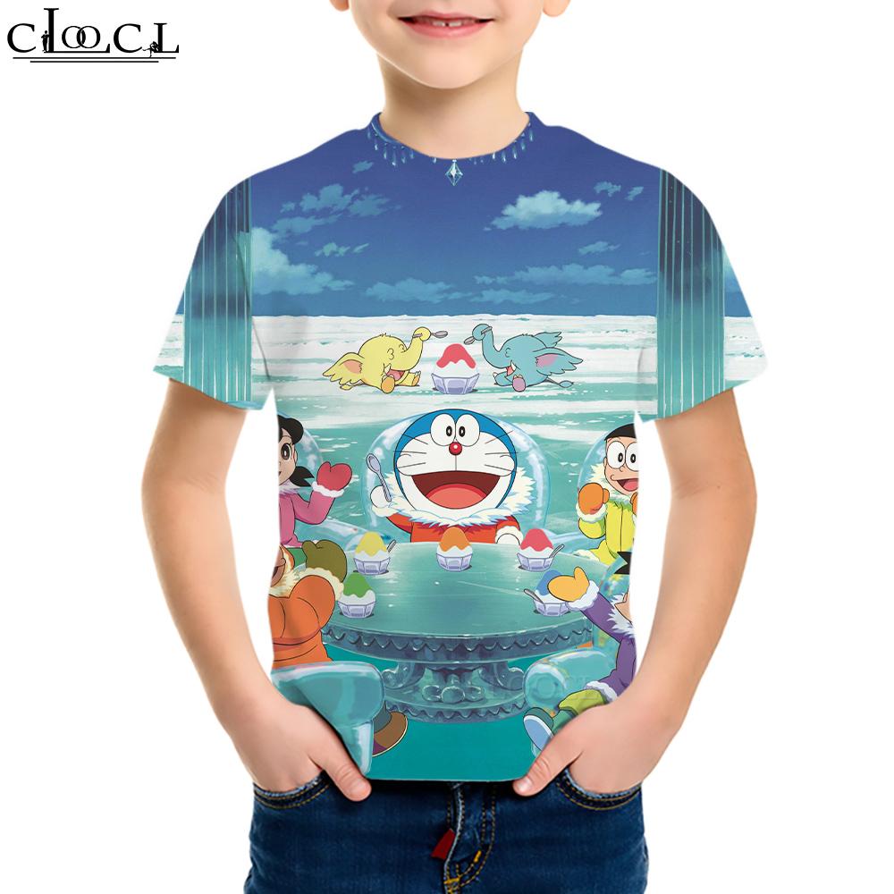 Cheap CLOOCL Anime Doraemon 3D Print Kids Cartoon T-Shirts Boy Girl ...