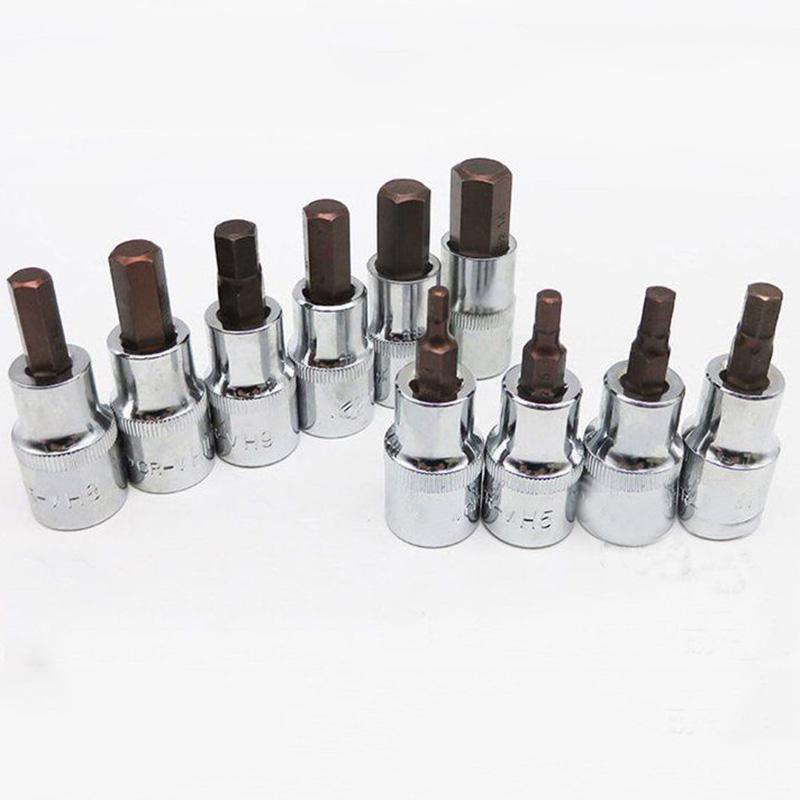 💰Kjøp Hex Socket Bit H3/4/5/6/7/8/9/10/12&14mm Mirror polished Chrome ...