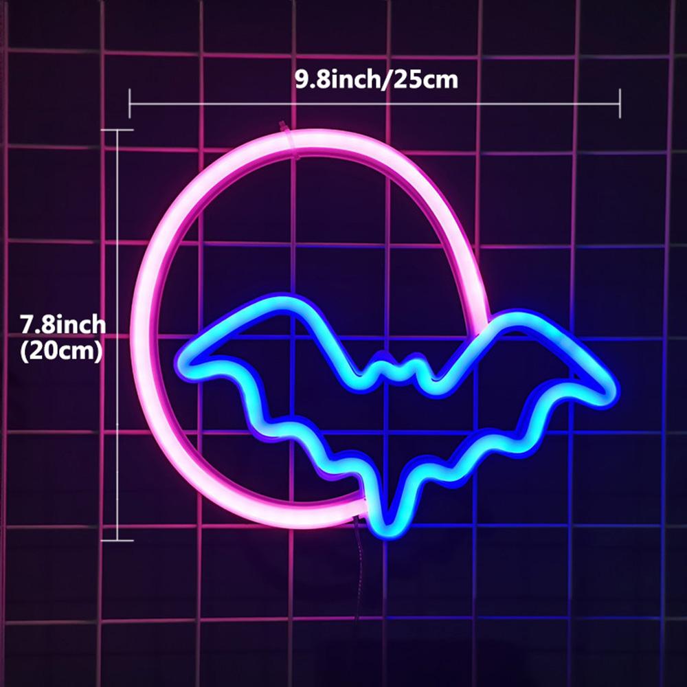 Cheap USB/Battery Bat Neon Sign Lights Halloween Wall Sign Art Decor ...