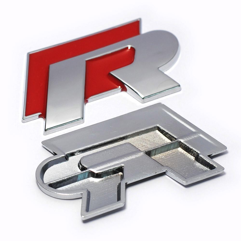 Buy 1pcs R Logo Sticker Car Style Accessories Black Car Chrome Emblem ...