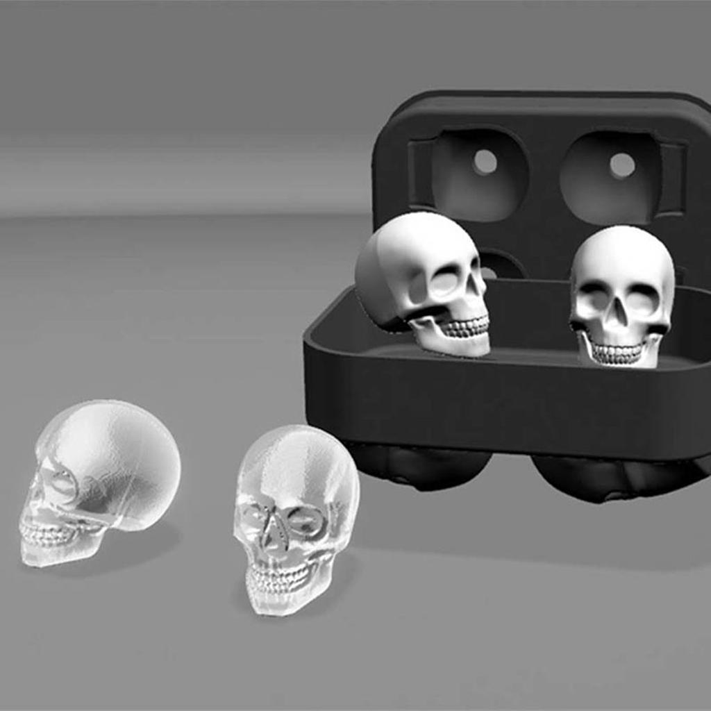Buy XS Eco-friendly Soft Silicone Summer Ice Mold Skull Shape Halloween ...