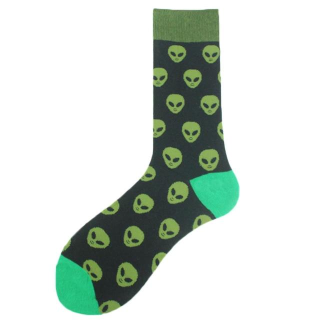 Cheap Cotton Happy Funny Socks Men Alien Planet Shark Crazy Design ...