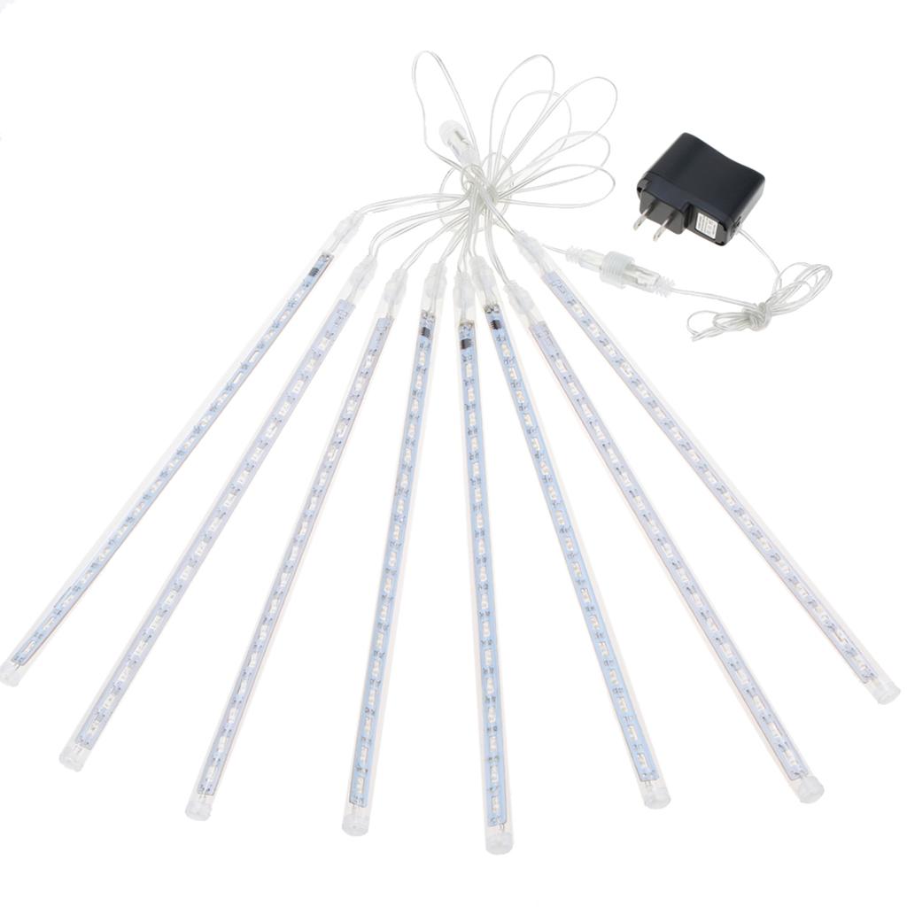 Meteor Shower Rain Led Light String Ac 100-240v To Dc 5v 30cm 8 Tubes ...
