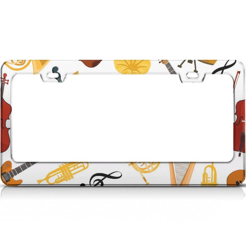 Buy Peceeta Musical Instruments License Plate Frame 2 Holes 1 Frame ...