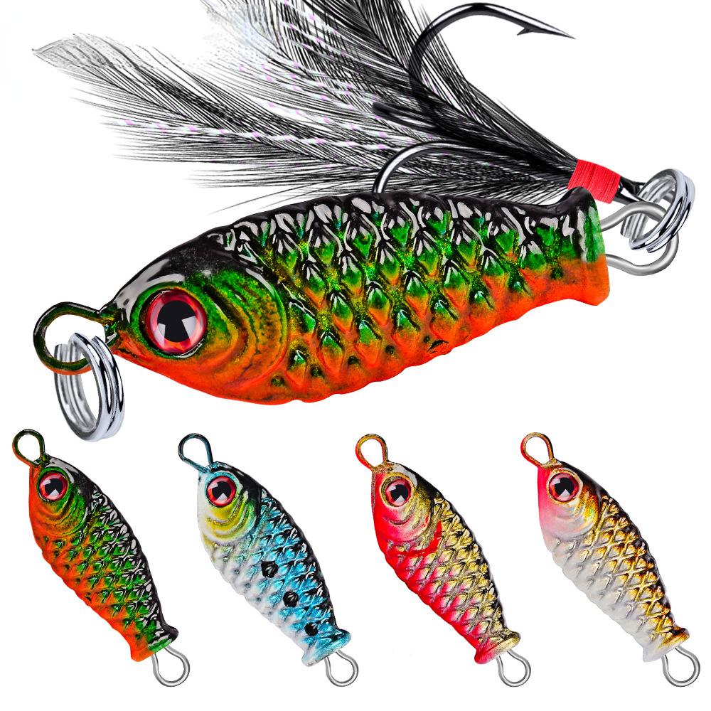 Cheap Fishing Lure Lead Bait Hook with Feathers 2.5cm Artificial Lure ...
