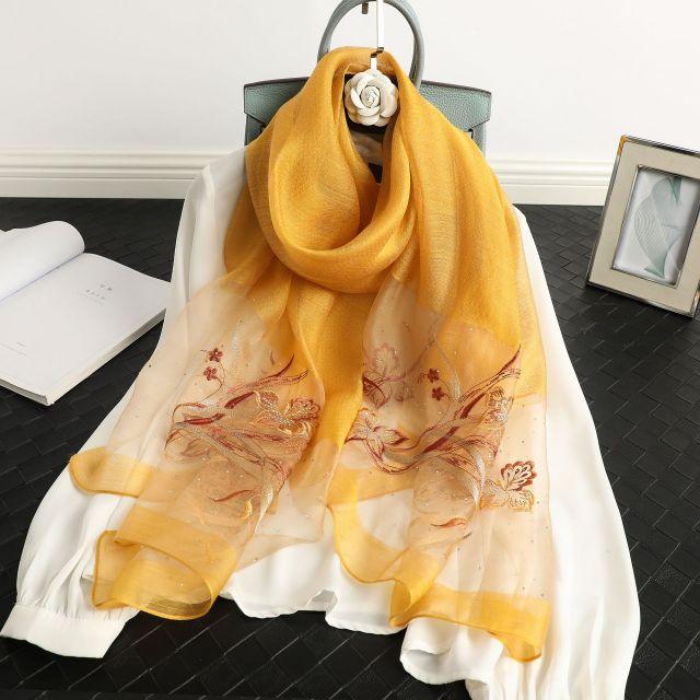 Buy Silk Wool Scarf Female Hijab Wrap Summer Beach Cover -Ups New ...