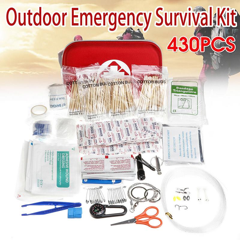 Buy 430Pcs First Aid Outdoor Emergency Sos Survival Kit Gear Travel ...