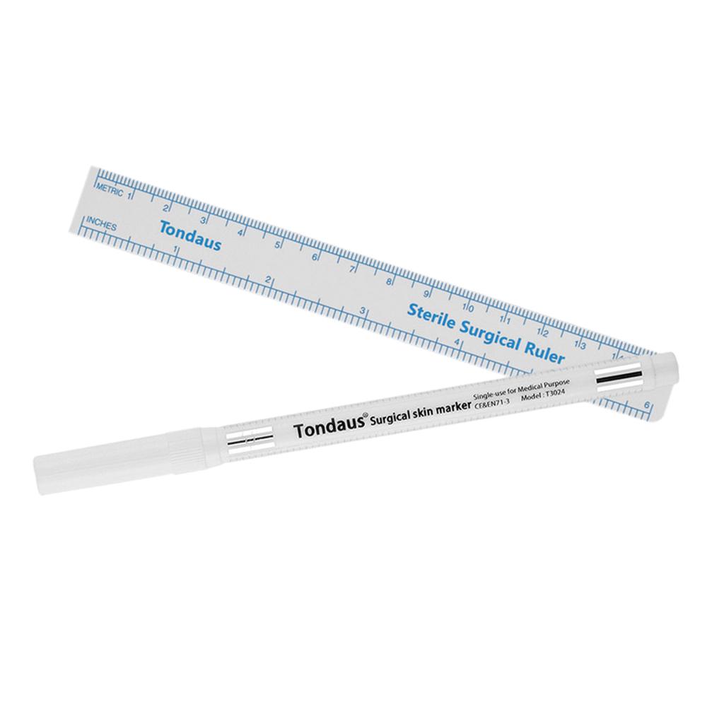 Buy Waterproof Skin Marker Pen+Surgical Measurement Positioning Ruler ...