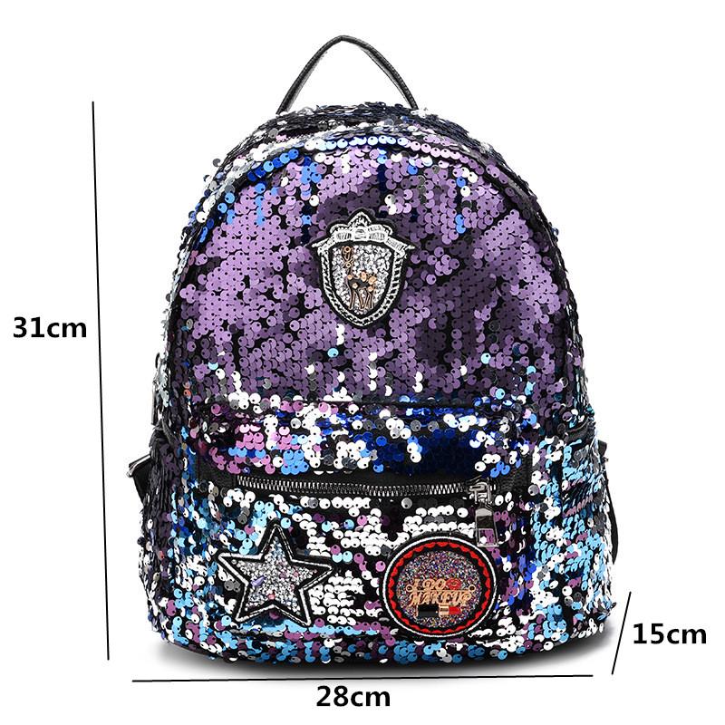 Buy Magic Reversible Sequins Backpacks for Girls Patches Shine Travel ...
