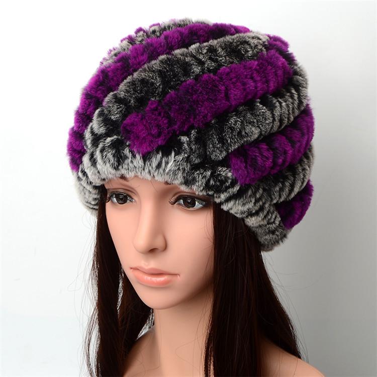 Buy Weaving Rabbit Fur Hat Hat Ladies Autumn and Winter Thick Warm Hat ...