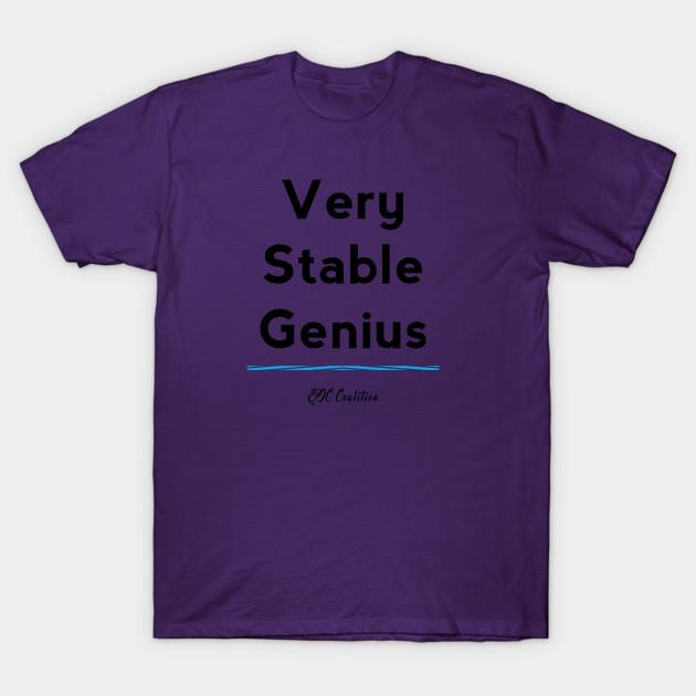 Buy Men Premium Cotton Harajuku T Shirt Very Stable Genius Print Men's ...