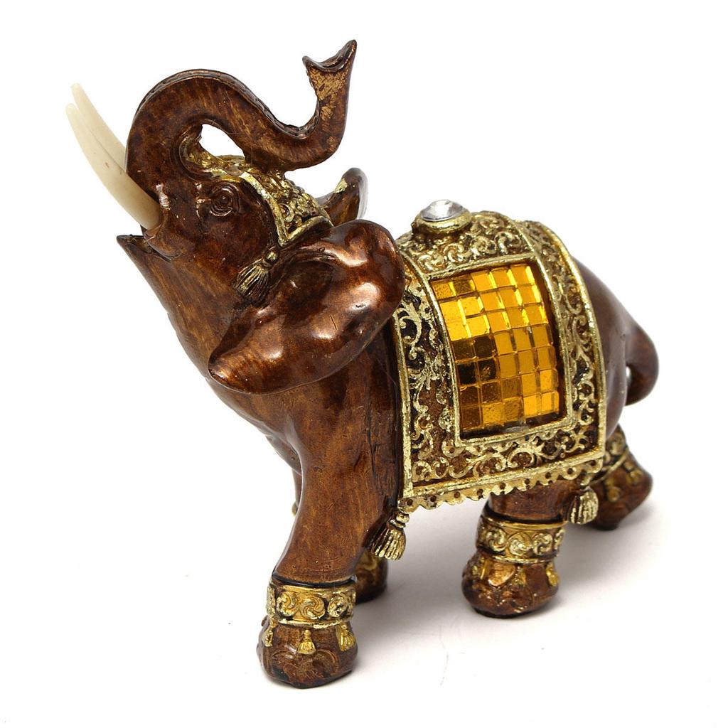 CUTE 1PC Resin Mini Exotic Elephant Ornaments Home Decoration Delicate ...