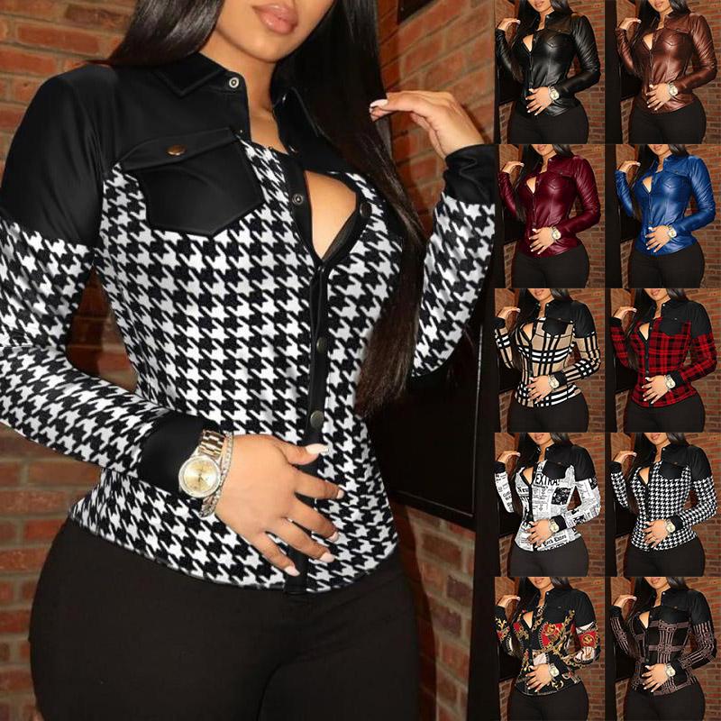 Buy 2022 Women's New Single-breasted Long-sleeved Slim V-neck Button ...