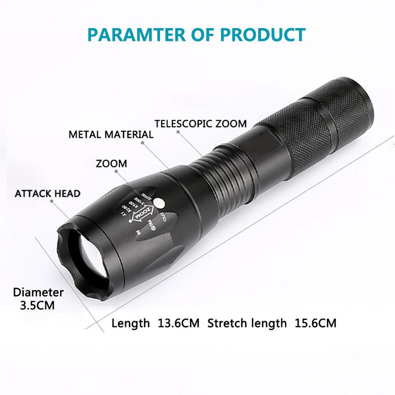 Buy Rechargeable Flashlight T6 Linterna Torch 5 Modes Waterproof Outdoor Camping Powerful Led ...